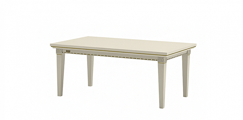 Τραπέζι σαλονιού λευκό σε πατίνα με χρυσό φινίρισμα TREVISO (TREV ASH ...