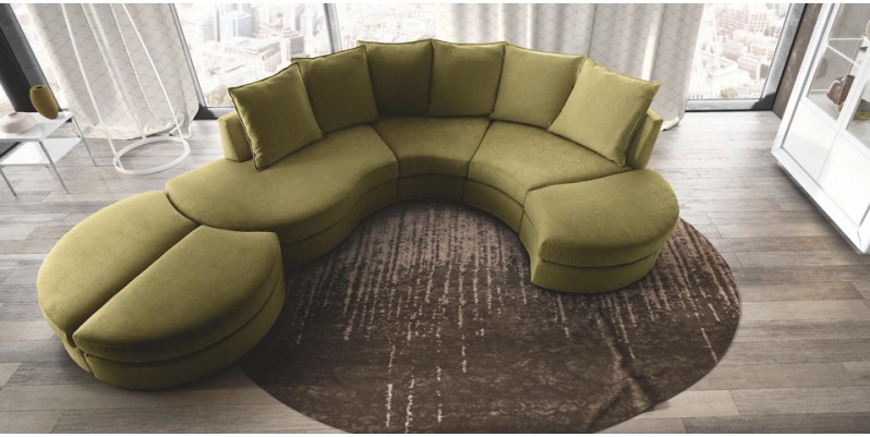 Μοντέρνος ημικυκλικός καναπές olive NEW YORK (NWY4) ΓΩΝΙΑΚΟΙ ΚΑΝΑΠΕΔΕΣ