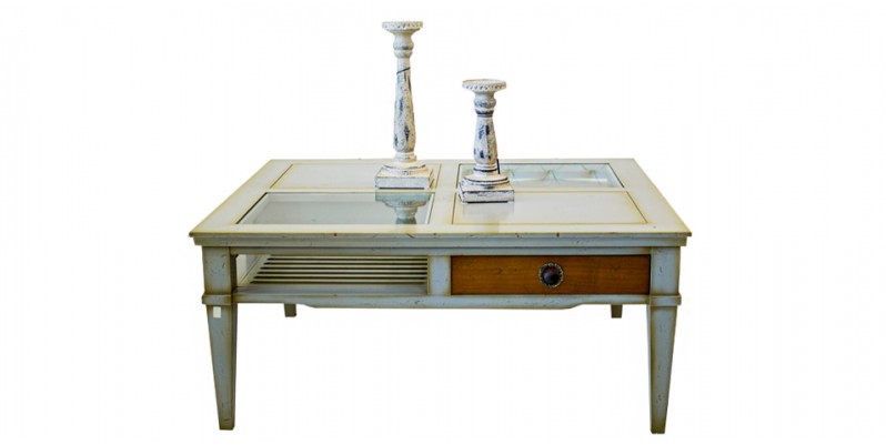 Τραπεζάκι σαλονιού σε olive green πατίνα (P329)