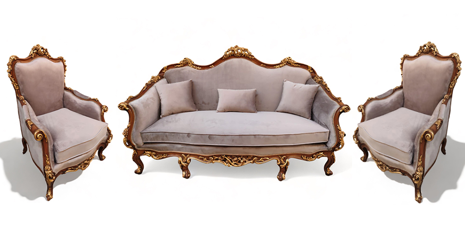 Κλασικό σετ σαλονάκι στυλ Λουί Κένζ (M012)-ΣΑΛΟΝΑΚΙ Louis XV